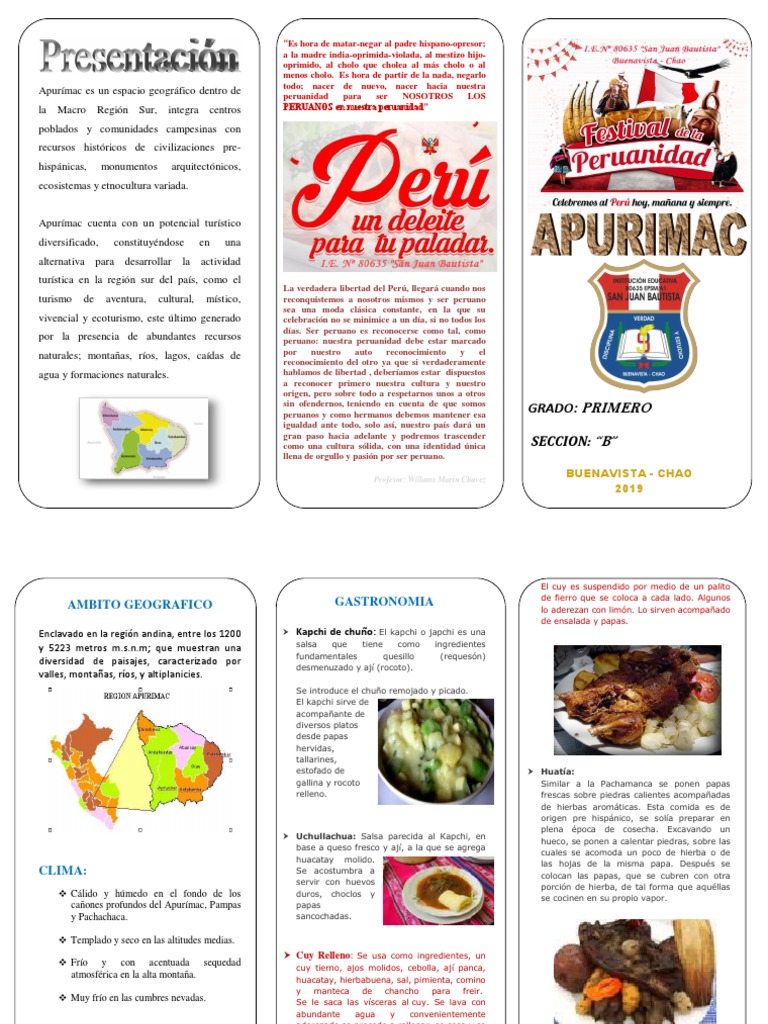 TRIPTICO | PDF | Perú | Cocina