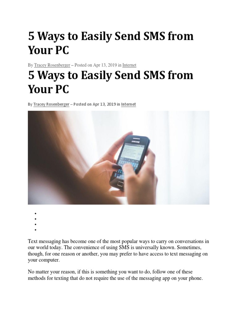 5 Ways To Easily Send SMS From Your PC 5 Ways To Easily Send SMS From ...