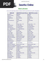 Sesotho Word List | PDF | Languages | Nature
