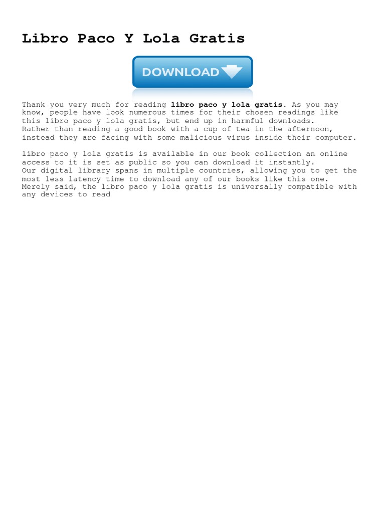 Libro Paco Y Lola Gratis | PDF | Computer Networking | Areas Of ...