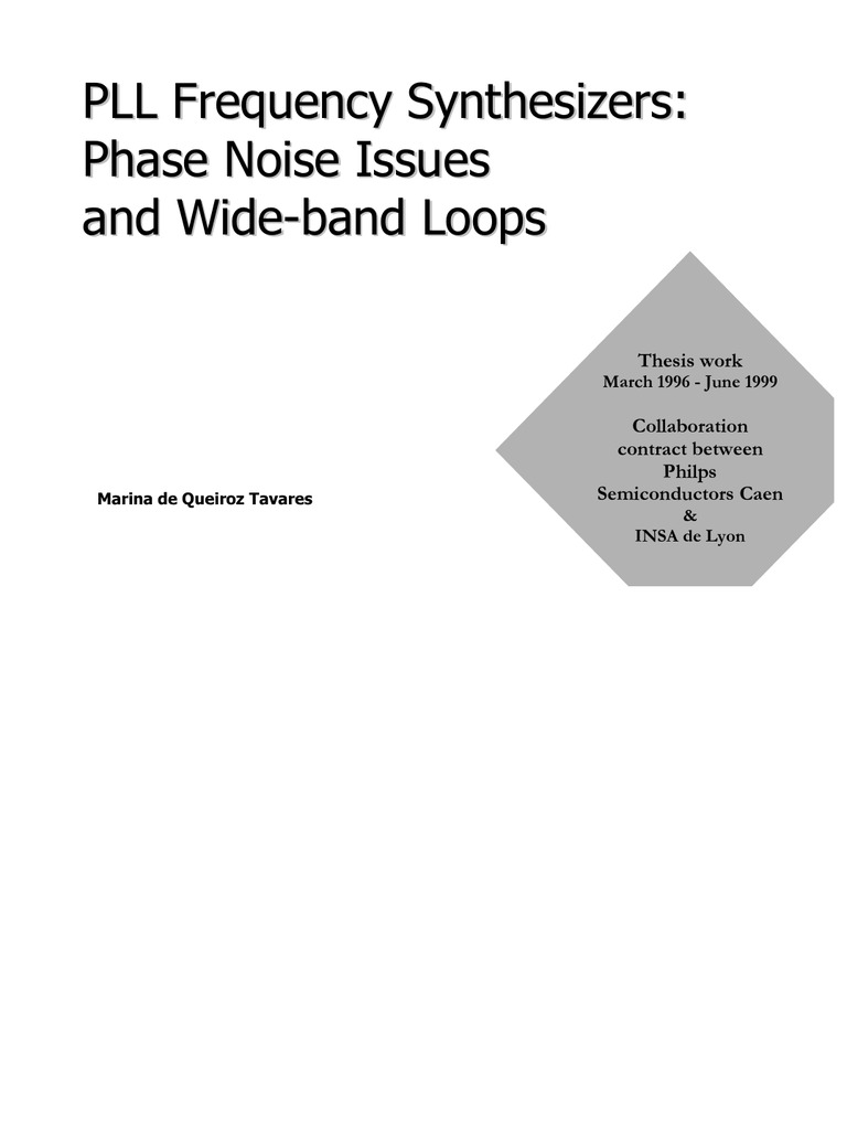 PLL Frequency Synthesizers, Phase Noise and Wide Band | PDF ...