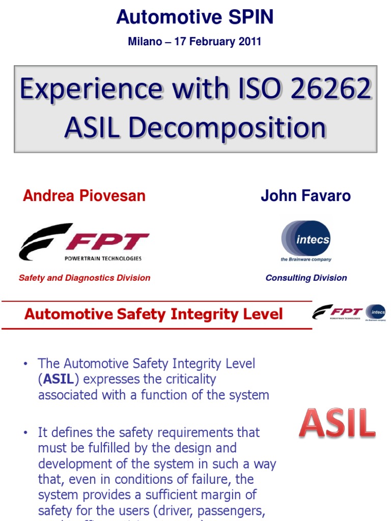 Experience With ISO 26262 ASIL Decomposition | Download Free PDF ...