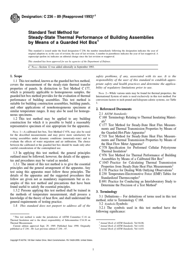 Astm C236 | PDF | Thermocouple | Heat Transfer