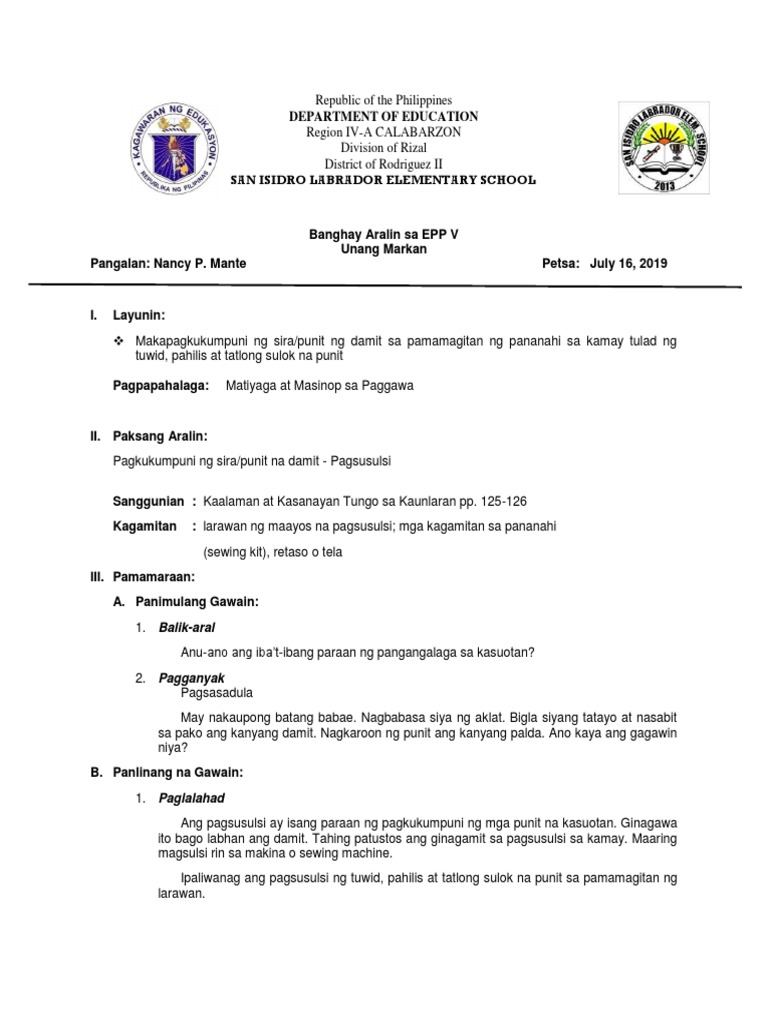 Lesson Plan .EPP5 | PDF