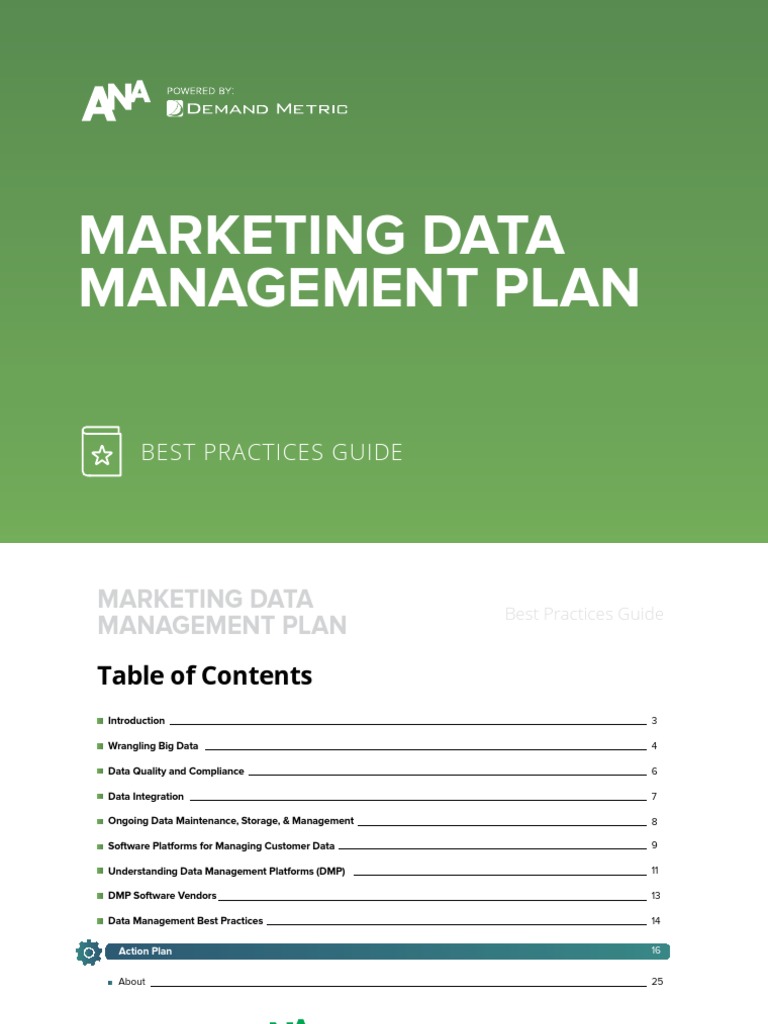 ANA Marketing Data Management Plan BPG PDF | PDF | Big Data | Marketing