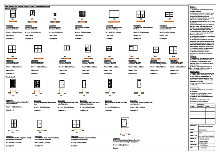 Door and Window ScheduleS PDF | Download Free PDF | Architectural ...