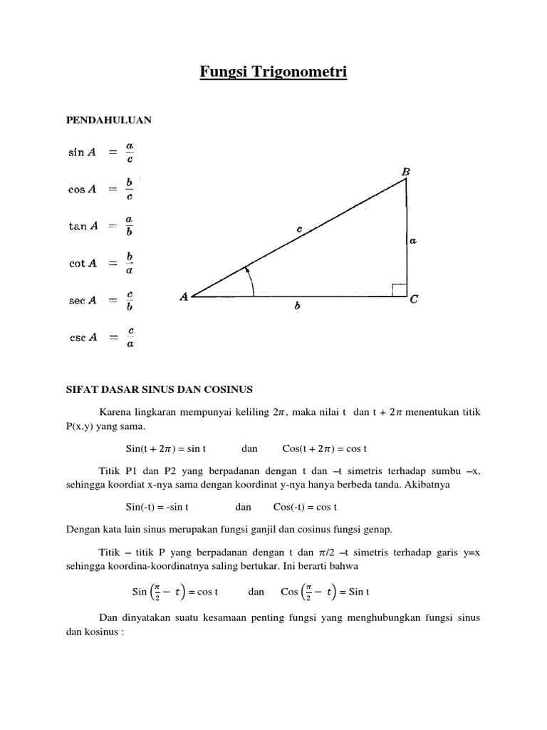 Dasar-Dasar Fungsi Trigonometri | PDF
