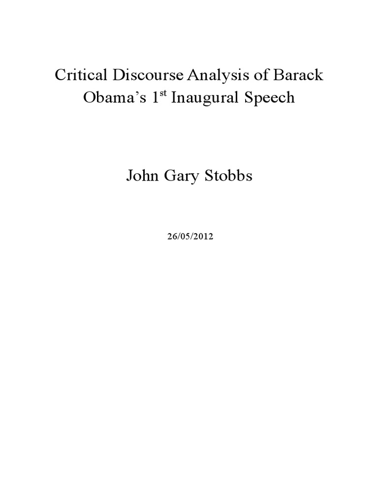Obama Speech Analysis | PDF | Narrative | Ideologies