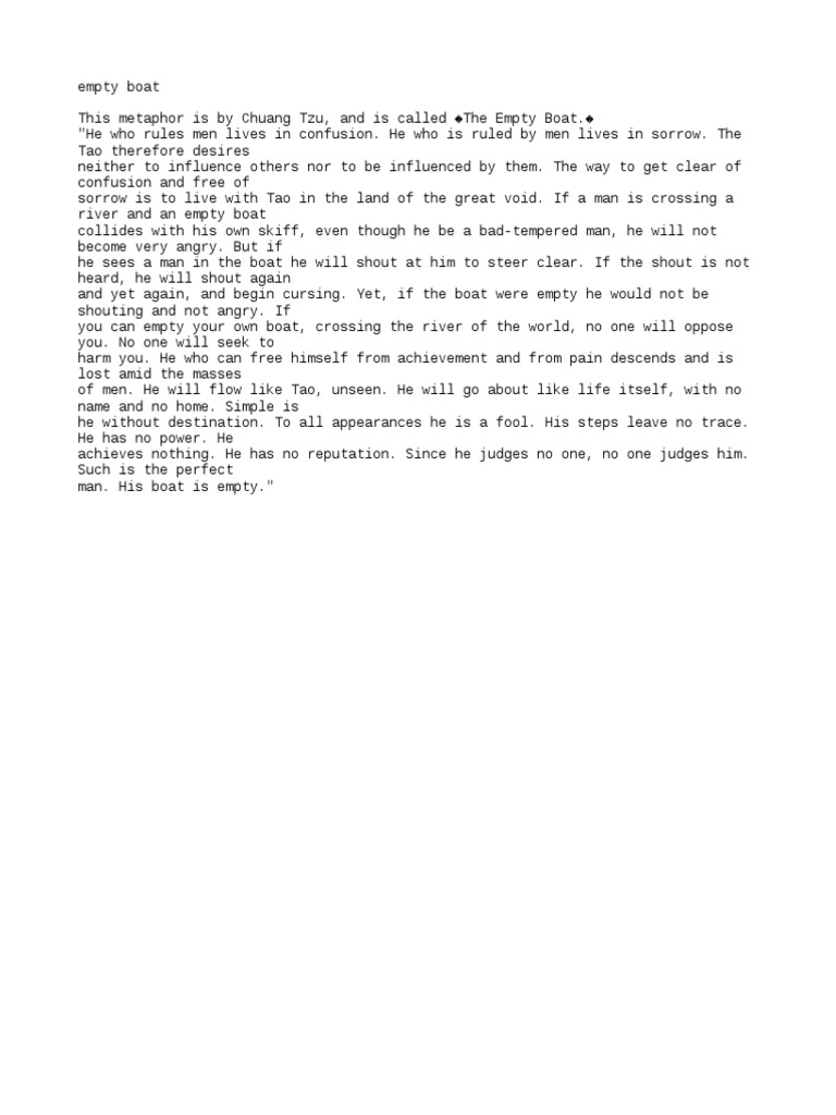 Empty Boat | PDF | Philosophy