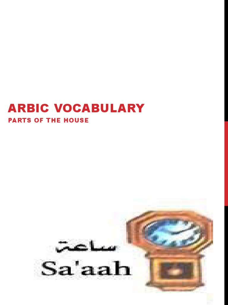 Arbic Vocabulary: Parts of The House | PDF