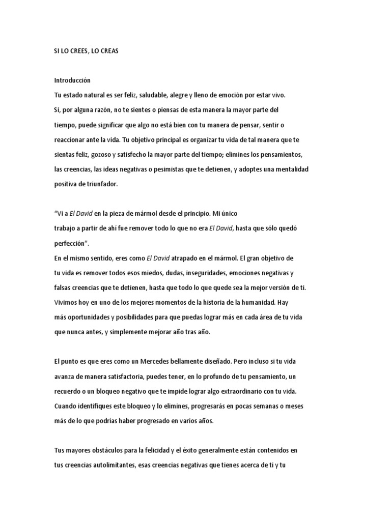 Si lo crees, lo creas: Guía PDF | PDF | Adultos | Aristóteles