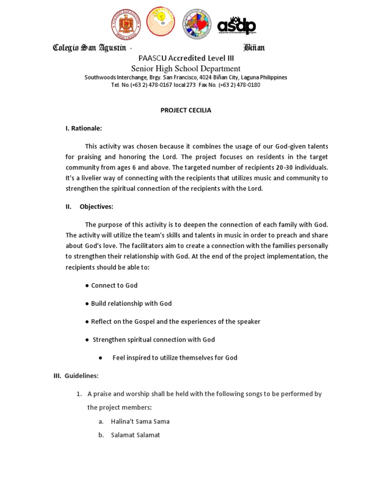 Colegio San Agustin - Biñan PAASCU Accredited Level III Senior High ...