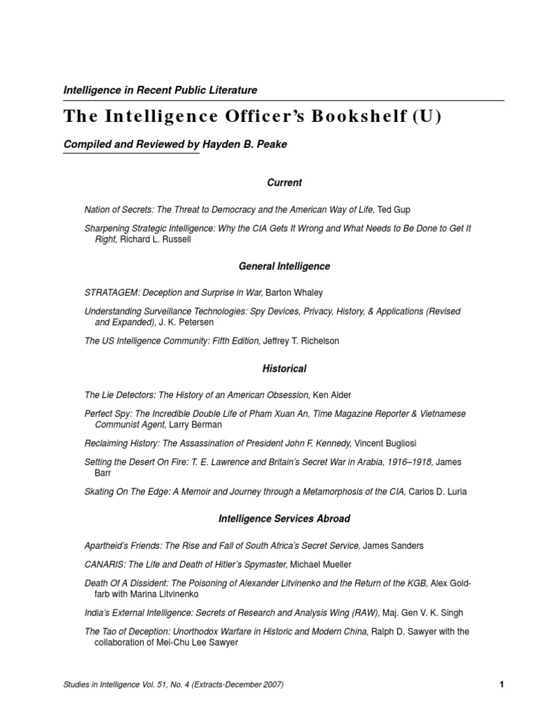 Bookshelf 21 PDF | PDF | Counterintelligence | Espionage