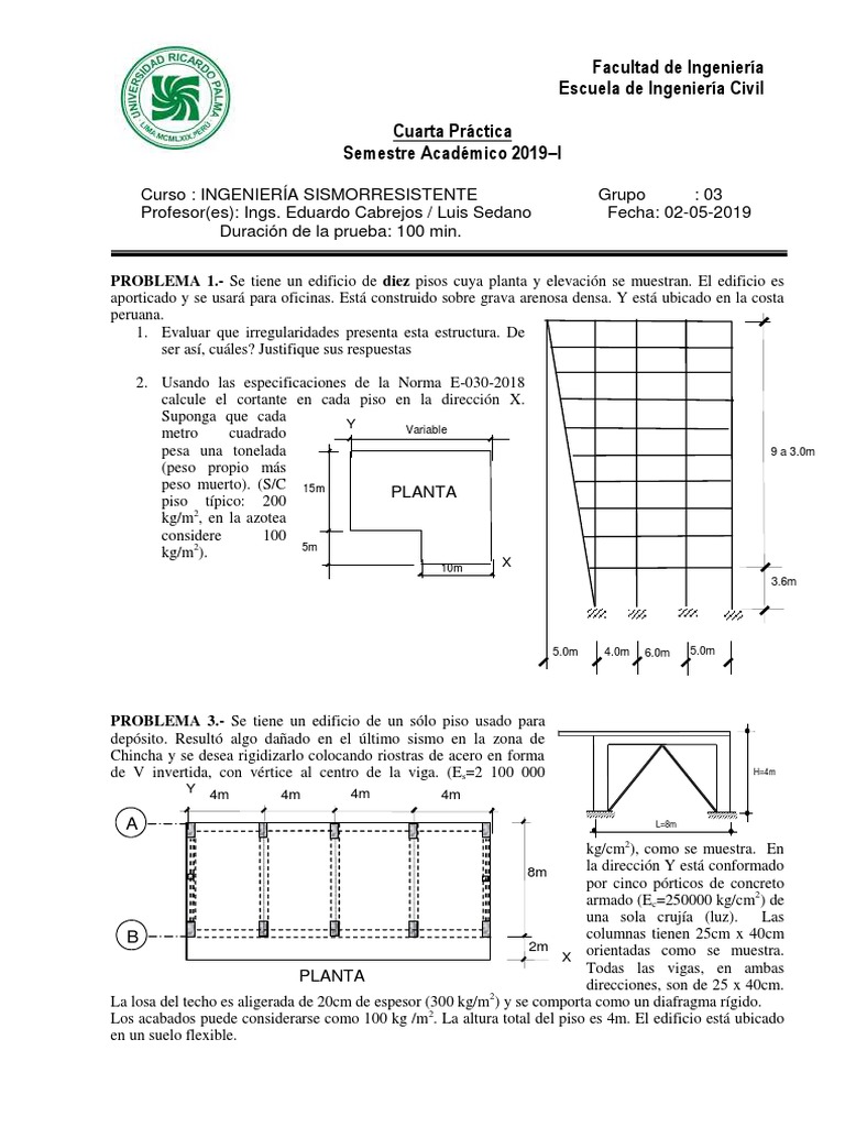 Cuarta PC Sismos Urp | PDF | Hormigón | Sectores Economicos
