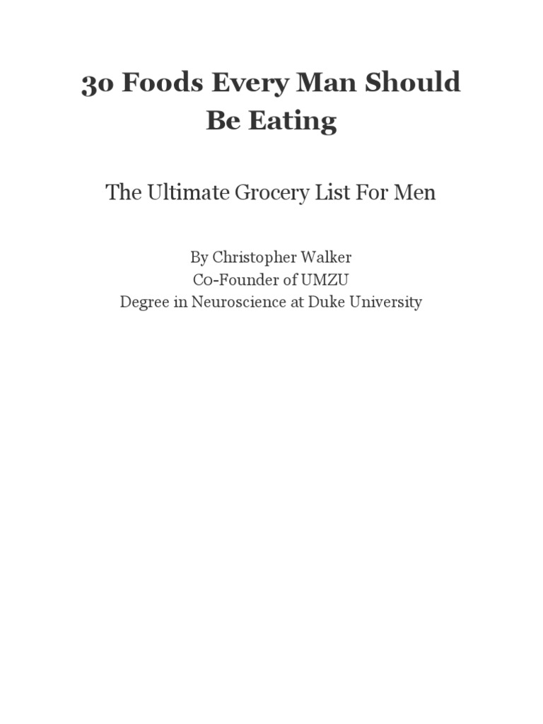 30 Man Foods Grocery List | PDF | Beef | Meat