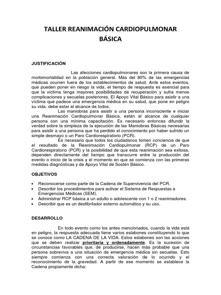 Manual RCP PDF | PDF | Reanimación cardiopulmonar | Paro cardíaco