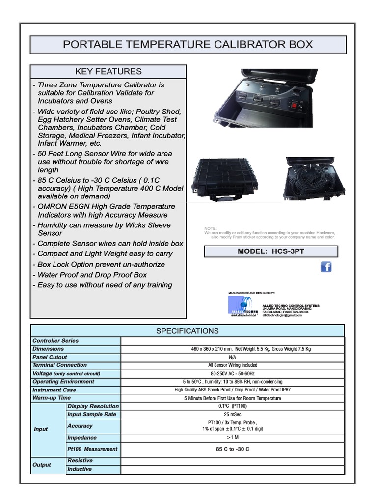 Portable Temperature Calibrator Box | PDF | Celsius | Sensor