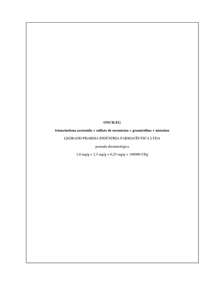 Pomada dermatológica Oncileg: informações detalhadas sobre composição ...