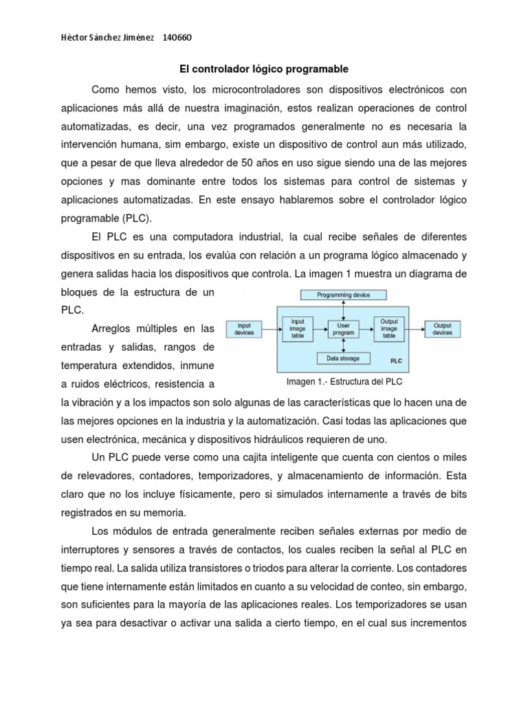 El Controlador Logico Programable | PDF | Controlador lógico programable | Hardware de la ...