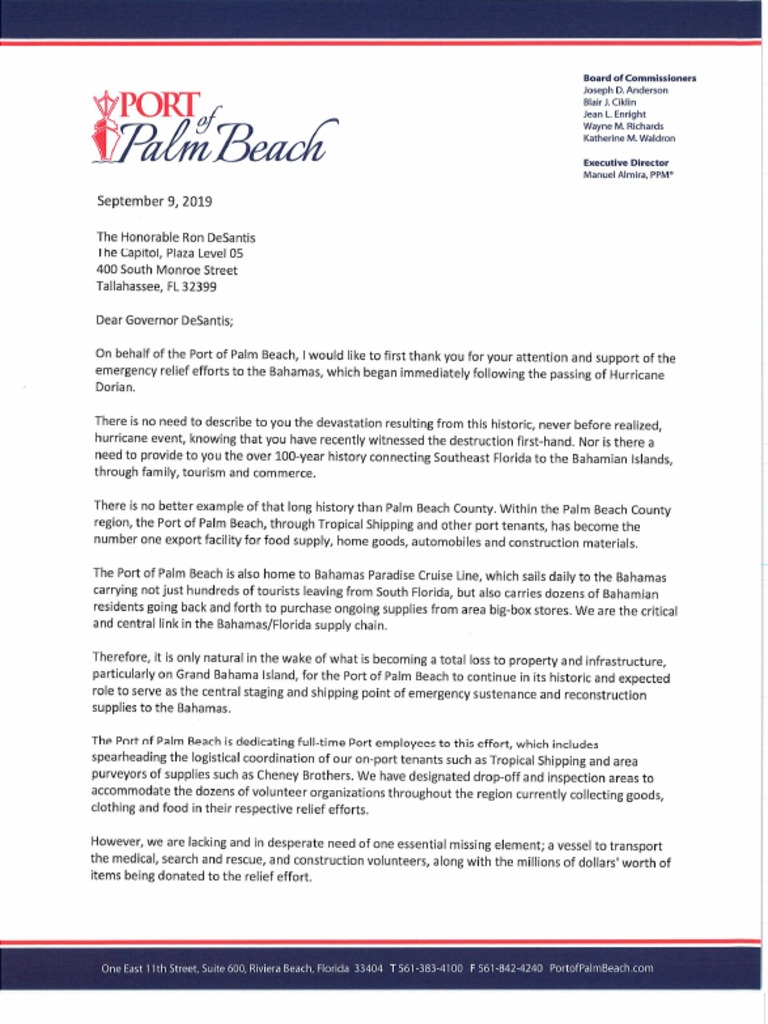 Letter To Governor Ron Desantis | PDF