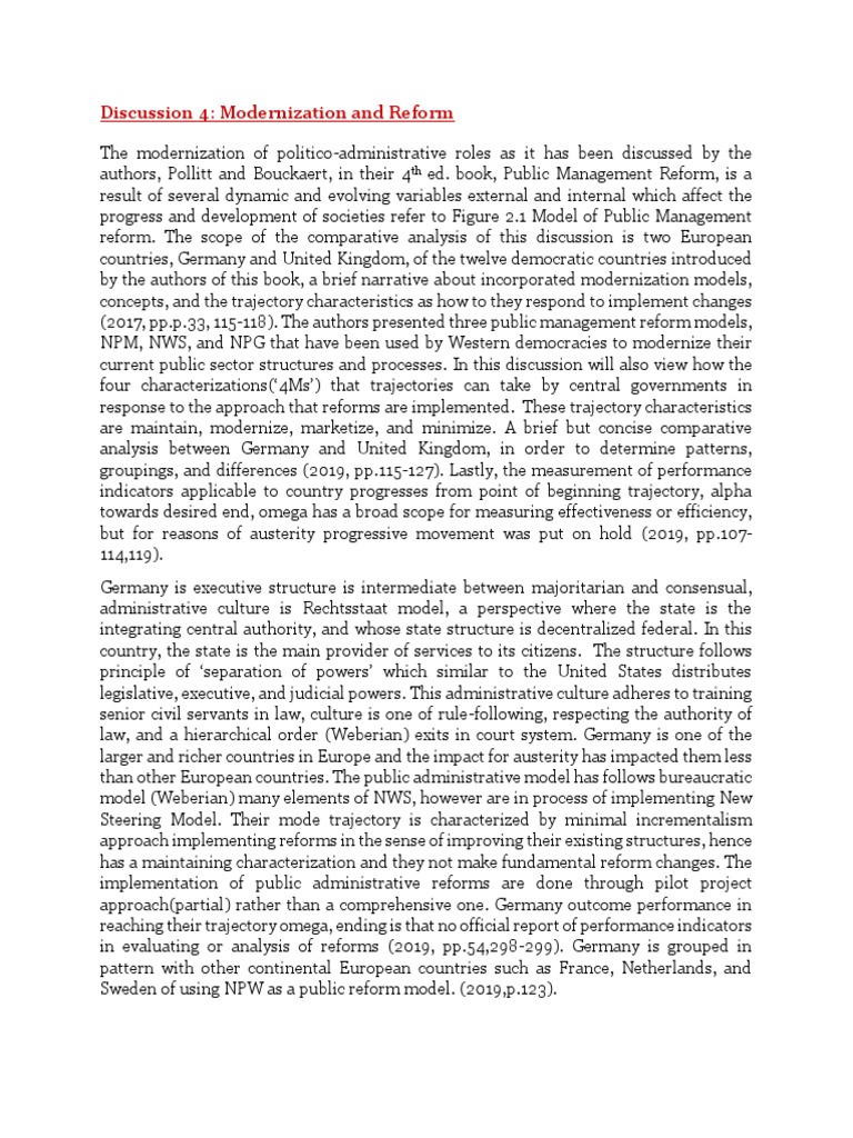 Discussion 4 Modernization and Reform | PDF | Modernization Theory ...