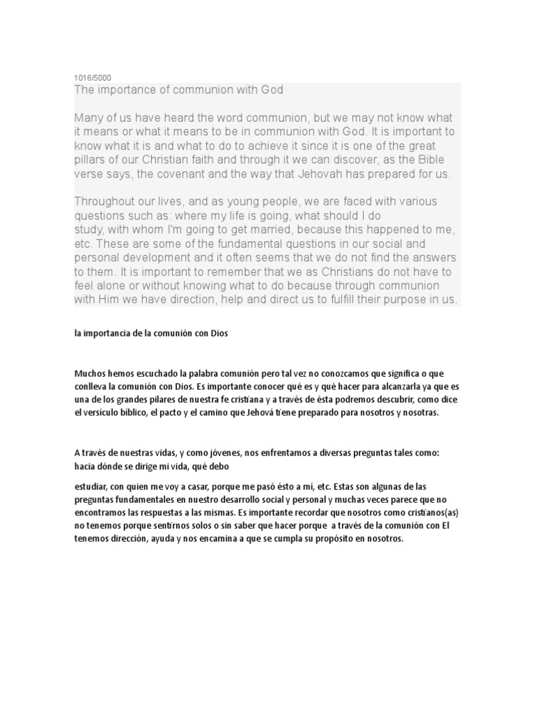 Comunicacion Con Dios | PDF