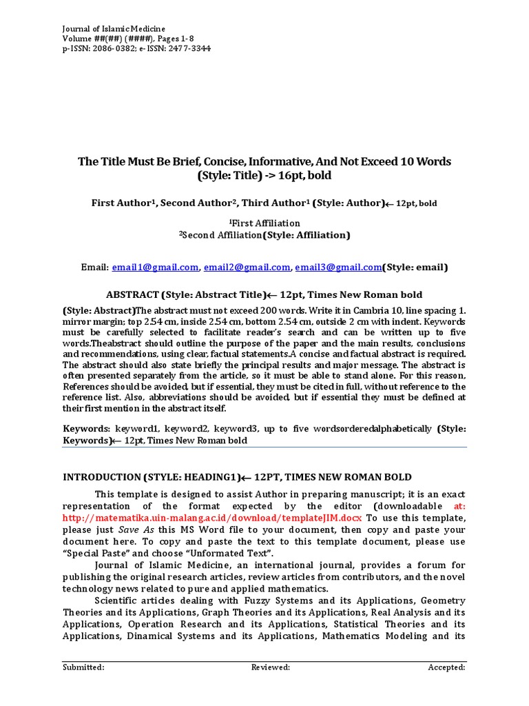 Template Jim | PDF | Citation | Copy Editing