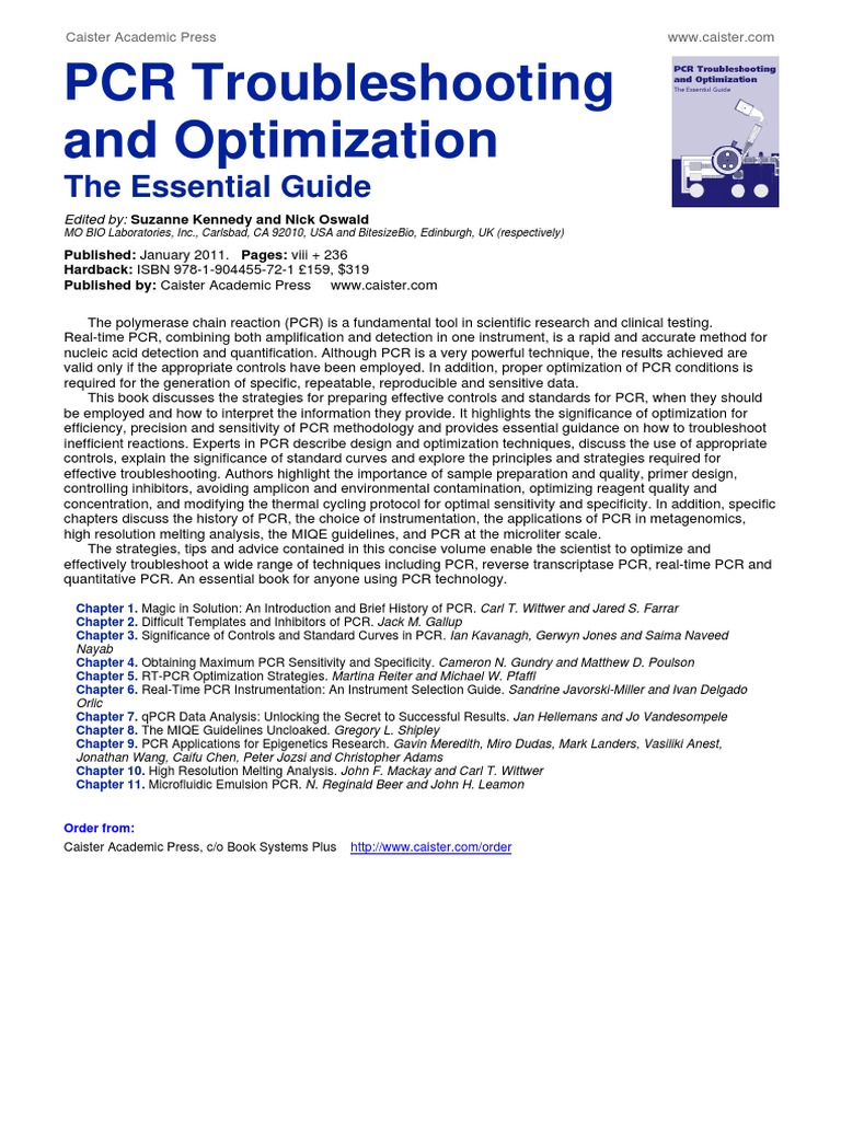 PCR Troubleshooting and Optimization: The Essential Guide | PDF ...