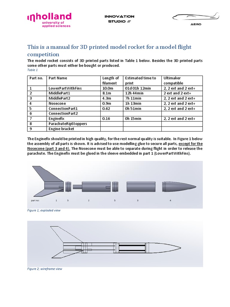 This Is A Manual For 3D Printed Model Rocket For A Model Flight ...