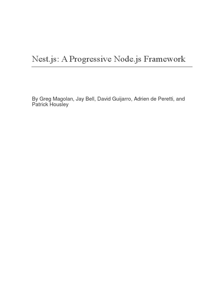 Nest - Js A Progressive Node - Js Framework | PDF | Representational ... Nest - Js A Progressive Node - Js Framework | PDF | Representational ...