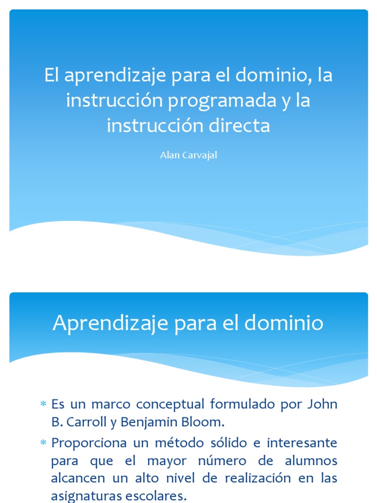 El Aprendizaje para El Dominio, La Instrucción | PDF | Neuropsicología ...