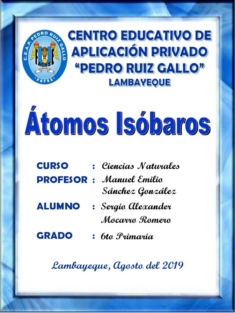 Isóbaros: Definición y Ejemplos | PDF | Isótopo | Átomos