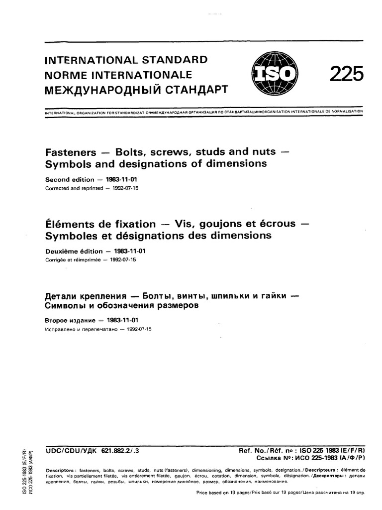 Iso 225-1983 PDF | PDF