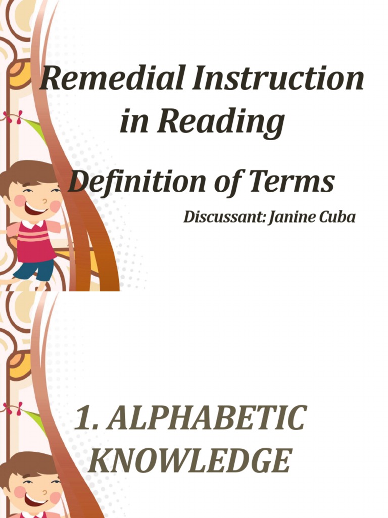 Understanding Remedial Reading Skills | PDF | Alphabet | Word