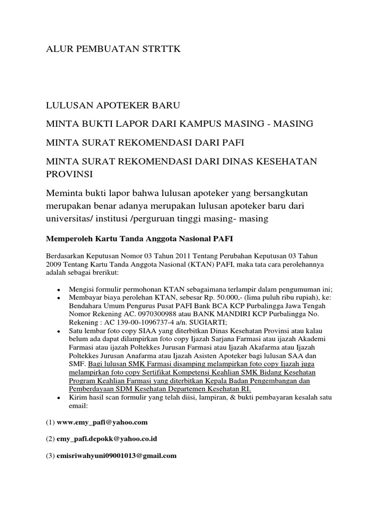 Alur Pembuatan STRTTK | PDF