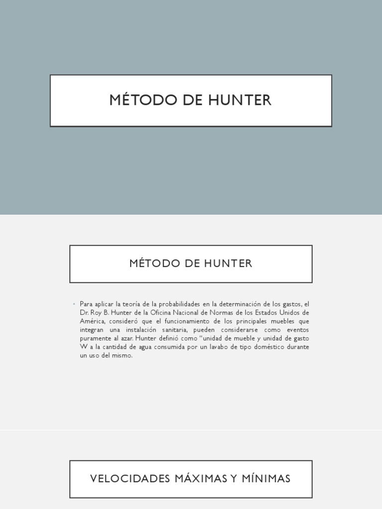 Método de Hunter para Instalaciones Sanitarias | PDF | Agua | Naturaleza