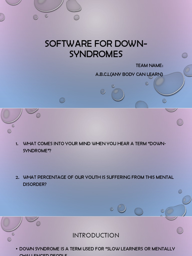 Software for Learning in Down Syndrome | PDF | Down Syndrome | Learning ...