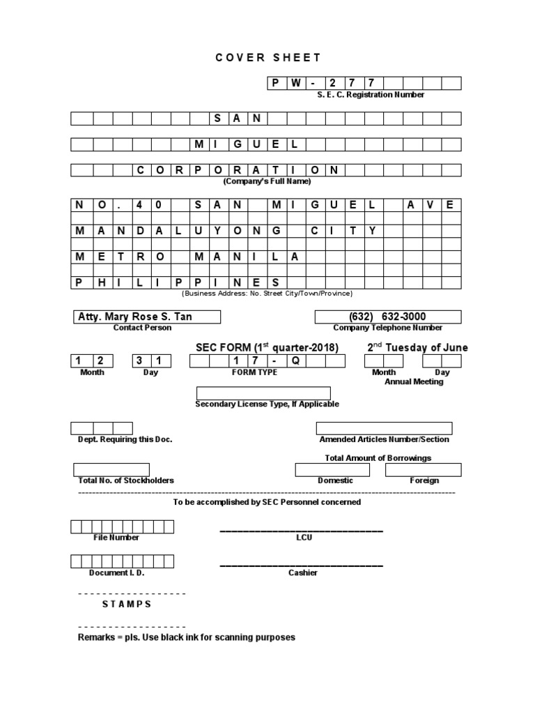 SMC-SEC FORM 17-Q (2018-1st Quater) 05.15 .18 | PDF | Goodwill ...