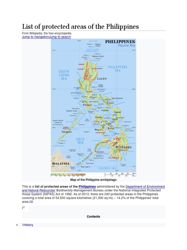 Protected Areas of the Philippines | PDF | National Park | Protected Area