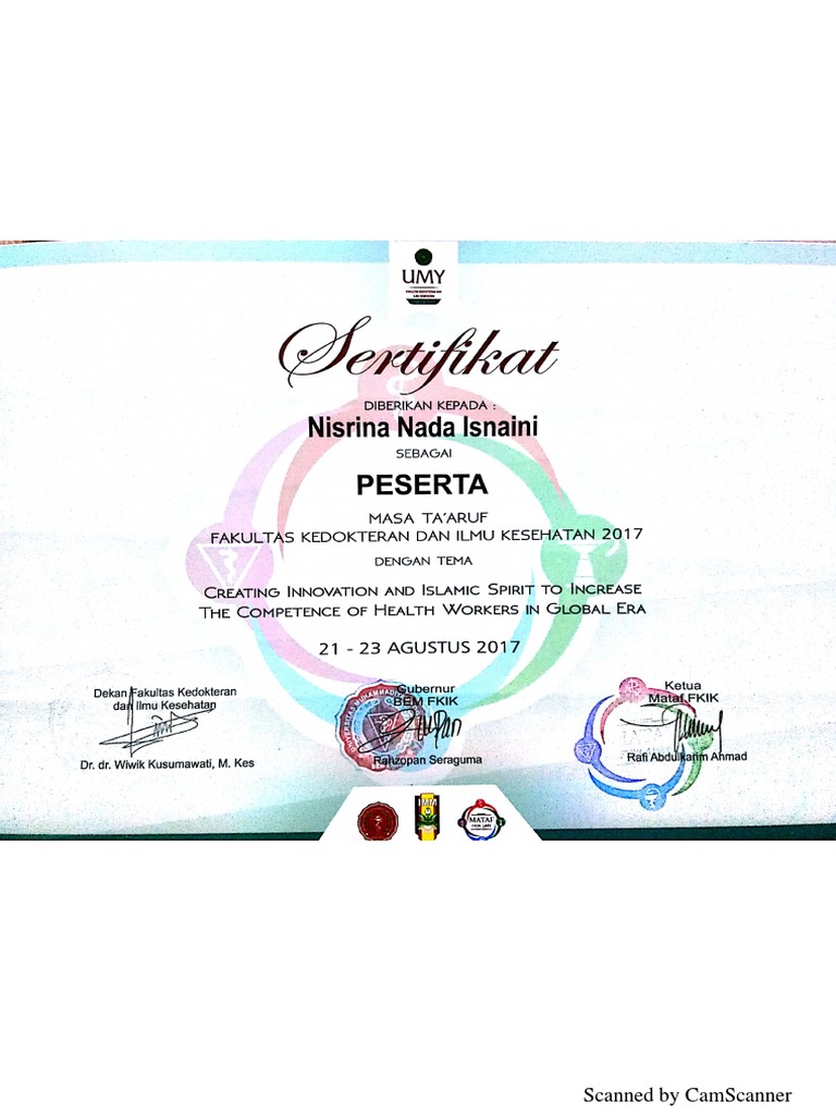 Sertif Mataf Ini | PDF