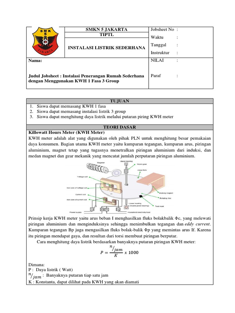 Jobsheet 6 KWH 1 Fasa 3 Group | PDF