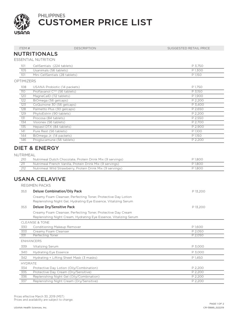 Customer Pricelist | PDF | Business | Nature