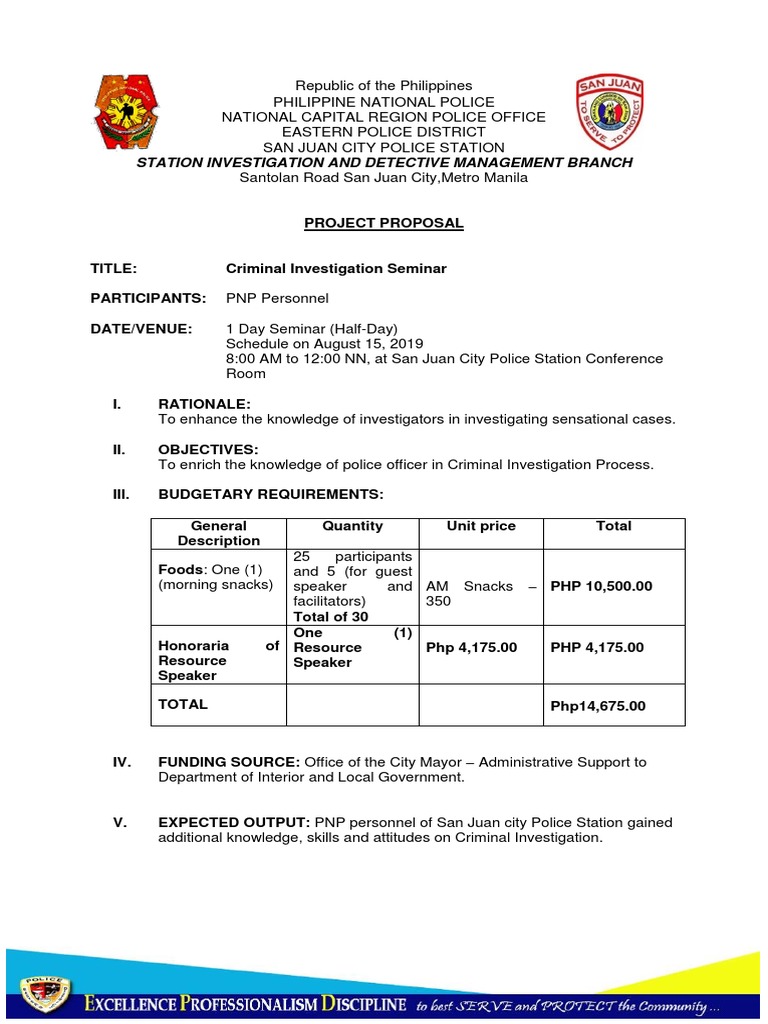 Project Proposal Sample | PDF | Metro Manila | Detective