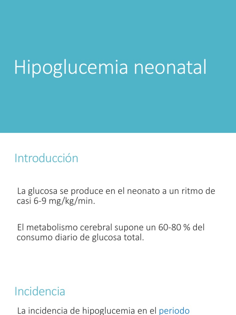 Hipoglucemia Neonatal | PDF | Hipoglucemia | Infantes