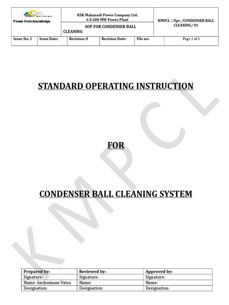 Condenser Ball Cleaning System | PDF | Valve | Pump