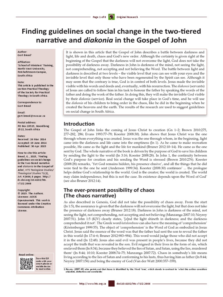 Diakonia in The Gospel of John | PDF | Gospel Of John | Judas Iscariot