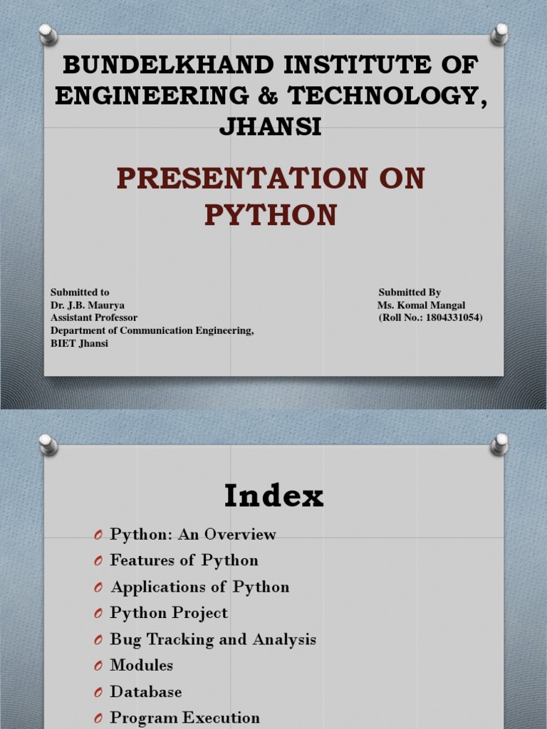 Python Presentation Pdf Python Programming Language Software Bug