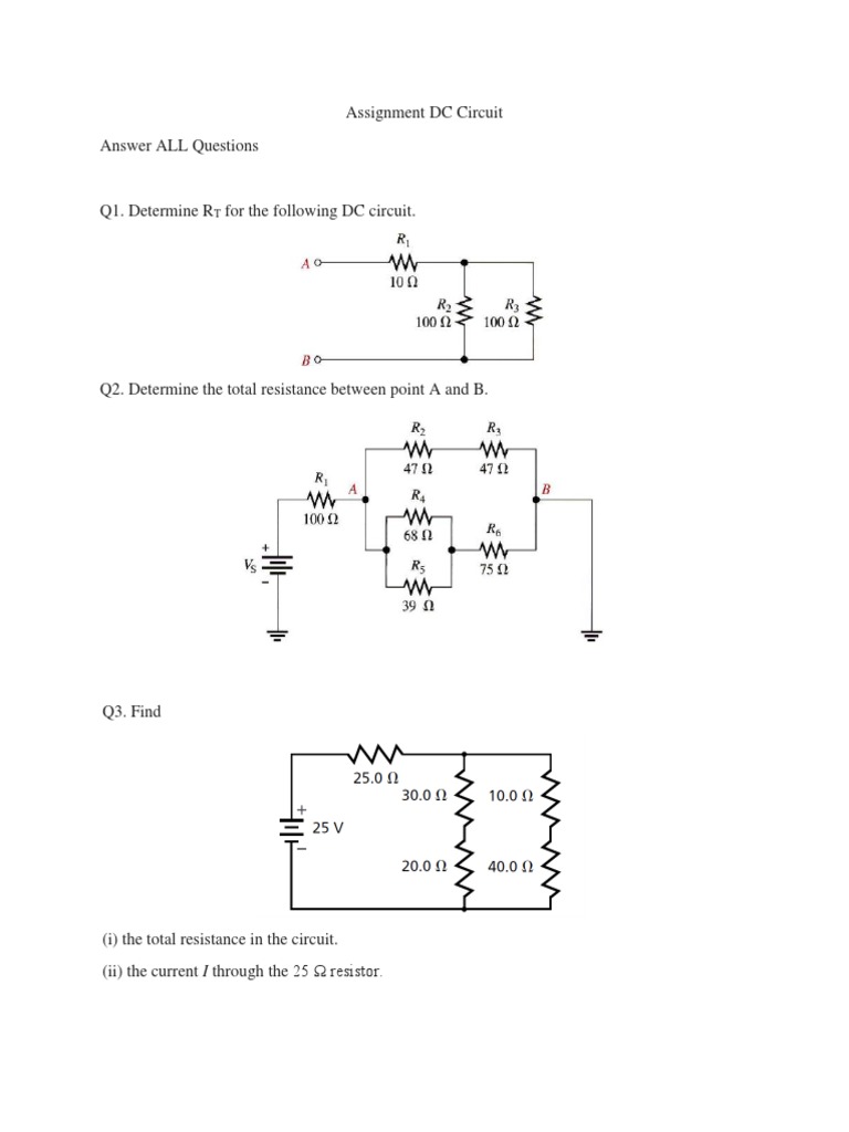 Assignment DC Circuit Answer ALL Questions | PDF