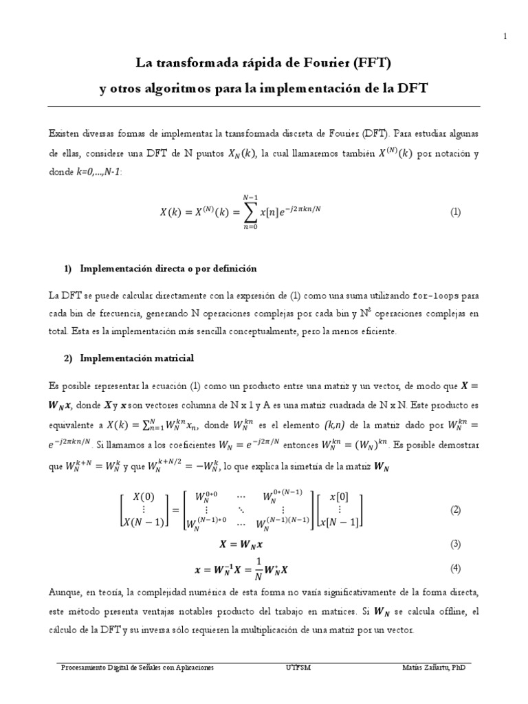 3.-Elo313 FFT | PDF | Transformada discreta de Fourier | Transformada rápida de Fourier