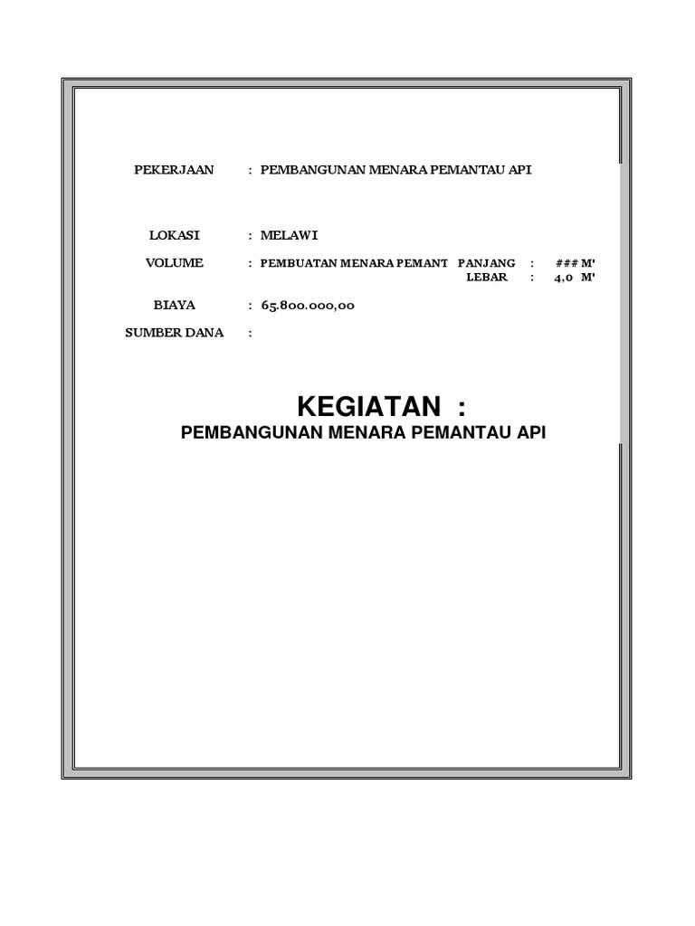 Pembangunan Menara Pemantau Api di Melawi | PDF